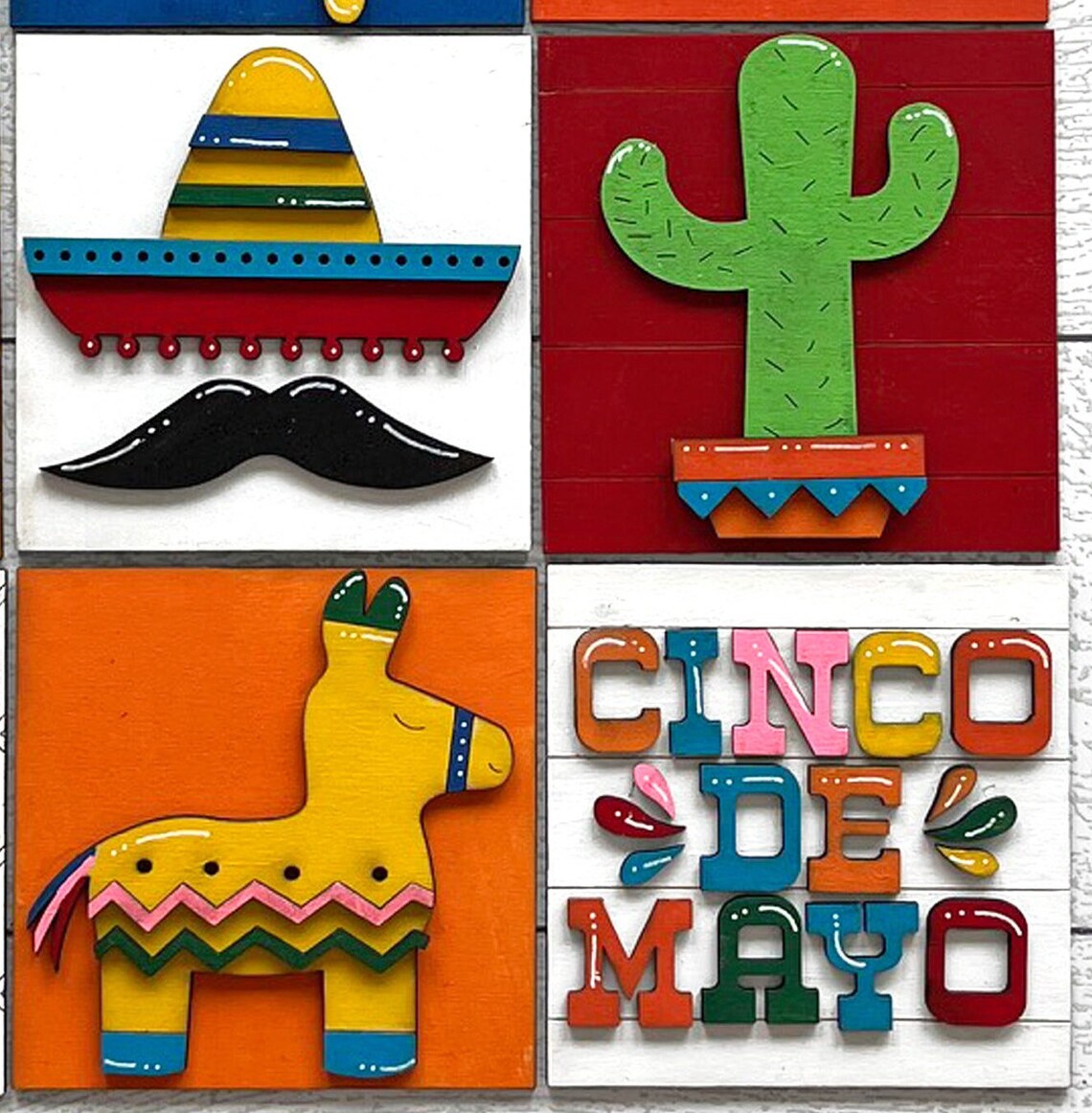 Fiesta Square DIY Tiles for 4.5" Frame - Wood Blanks to Paint and Craft ...