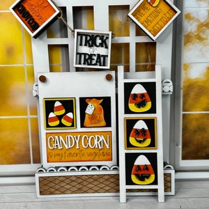 Candy Corn Tiny Tile Set for Interchangeable Frame Wood Decor - DIY ...