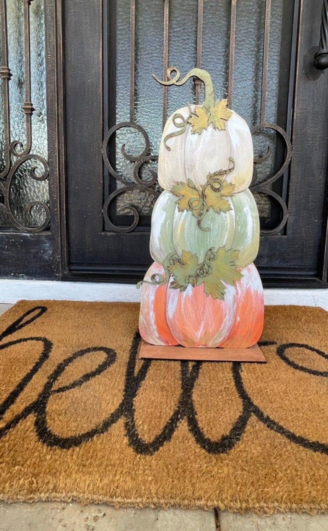 Fall Porch Sign stacked Pumpkin Outdoor Porch Sign Large Welcome Porch ...