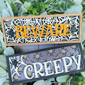 Beware Halloween Spider Chunky Sign DIY Kit - Paint Kit Wall Hanging ...