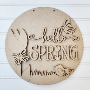 Hello Spring Sign Word Block - DIY Wood Blanks for Painting and ...