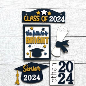 Graduation 2024 Tiered Tray Set W/banner - Flat Tiered Tray Holder for ...