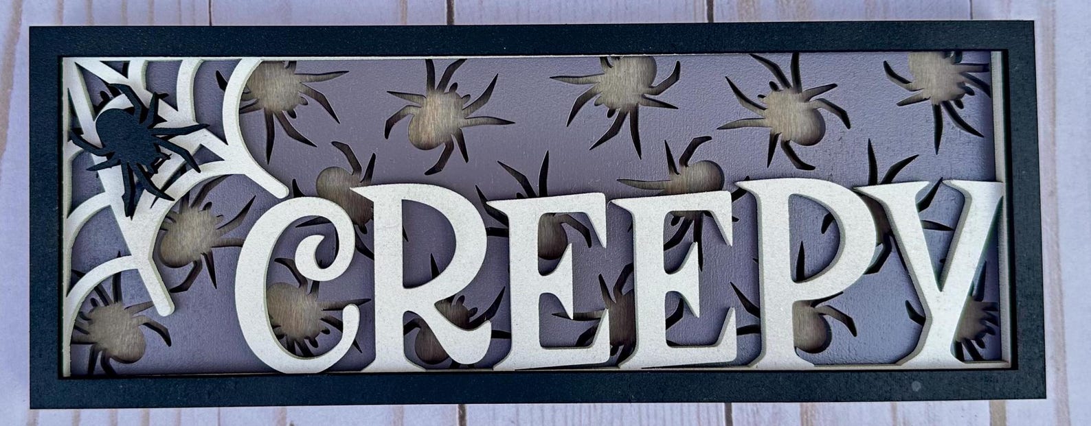 Creepy Halloween Spider Chunky Sign DIY Kit - Paint Kit Wall Hanging ...
