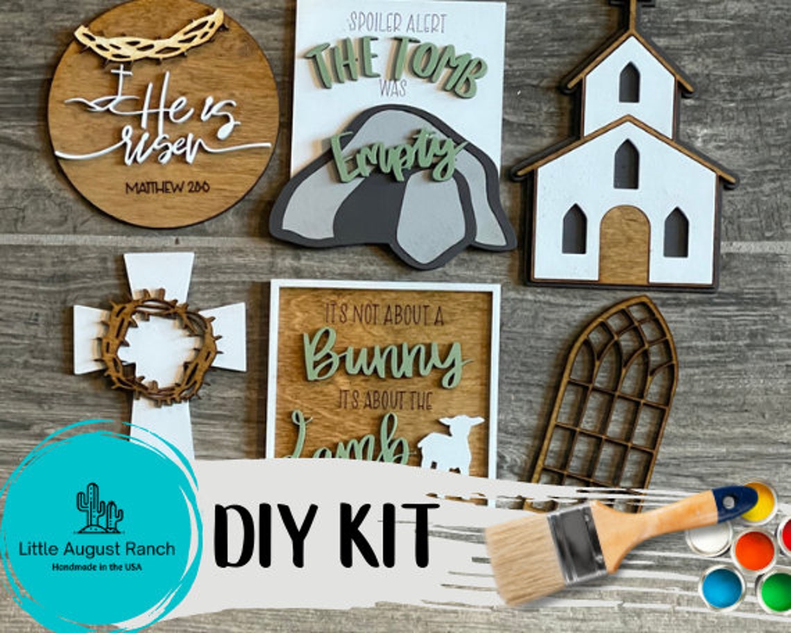 DIY Christian Easter Tiered Tray Jesus Tier Tray Bundle He - Etsy
