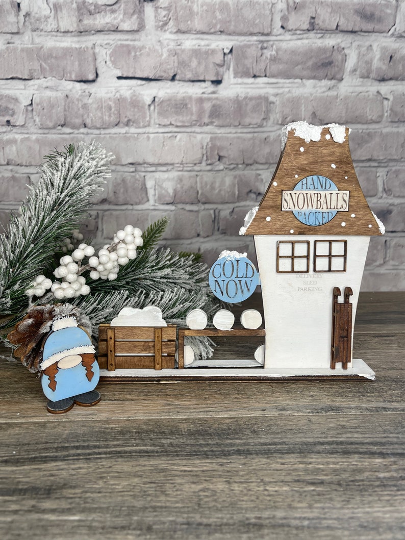 Christmas Village Self Standing Double Sided Pieces - SNOWBALL FACTORY ...