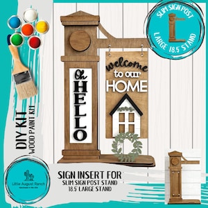 Welcome to Our Home Add-on for Slim Sign Post Holder- DIY Wood Blanks ...