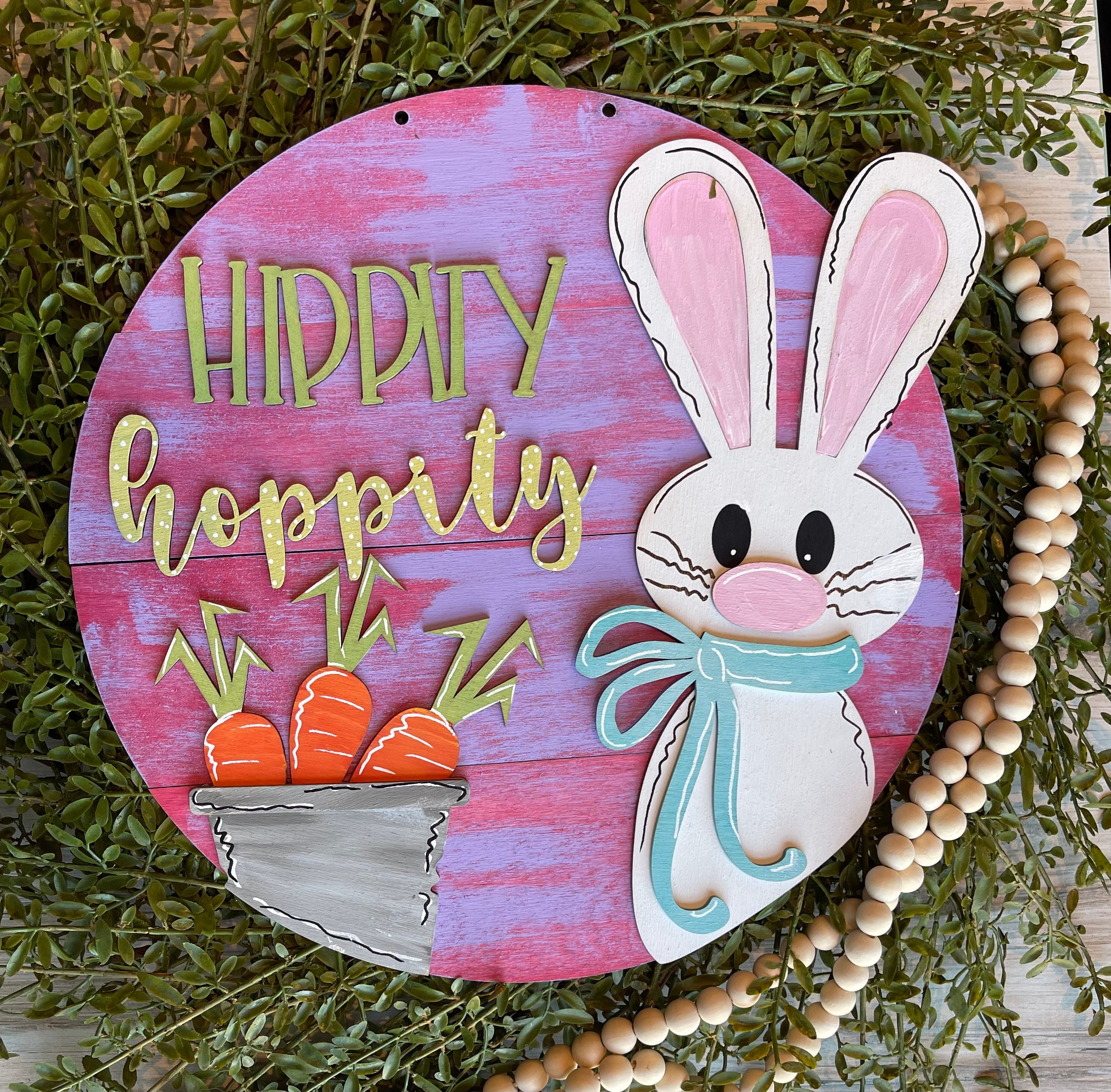 Hippity Hoppity Easter Bunny DIY Paint Kit - Door Hanger Craft Kit - Etsy