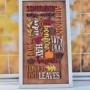 Fall Word Collage - DIY Wood Blank Paint Kit - Etsy