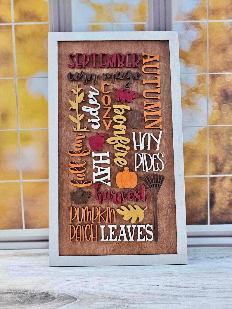 Fall Word Collage - DIY Wood Blank Paint Kit - Etsy