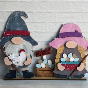 Chicken Farm Freestanding Wood Gnome Outfits- Interchangeable Gnomes ...
