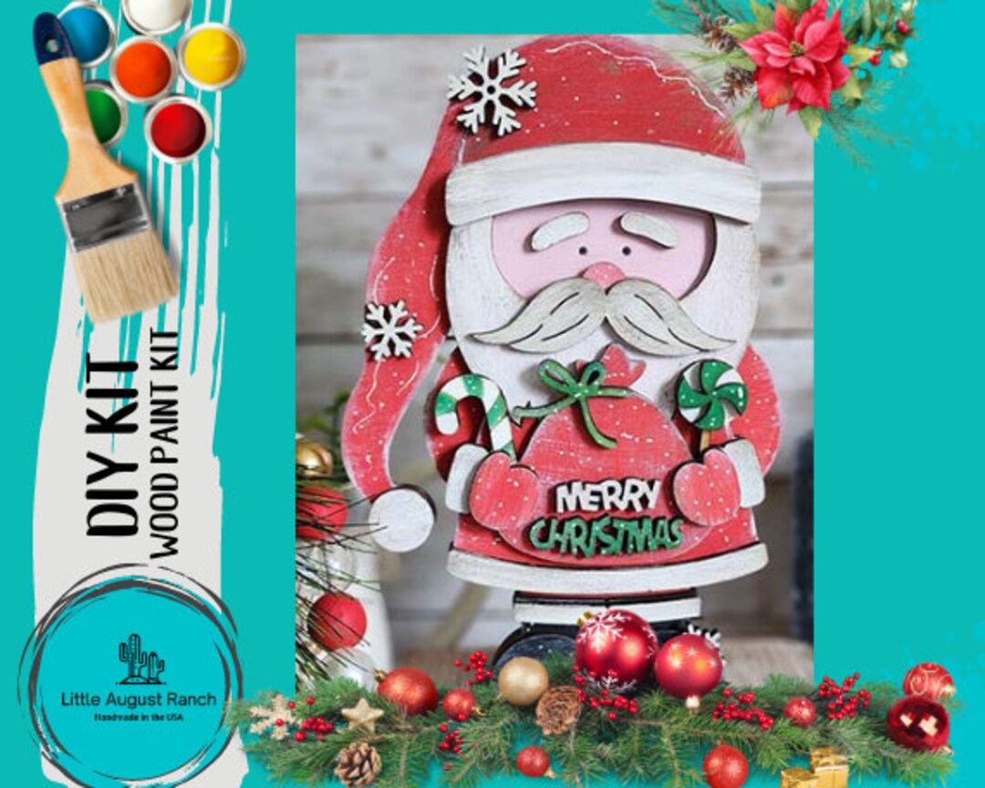 Santa Claus DIY - Christmas DIY Paint Kit Shelf Decor - Etsy