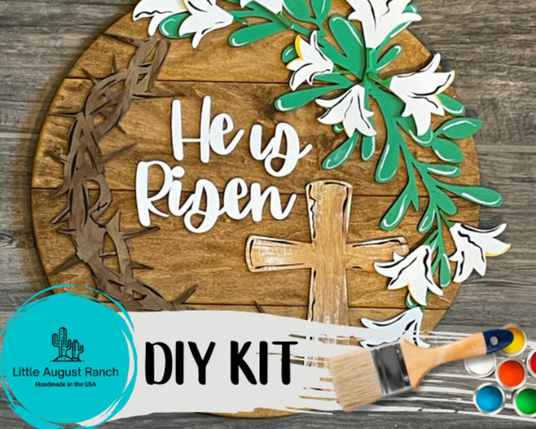 He is Risen Door Hanger DIY Kit - Easter Paint Kit Wall Hanging ...