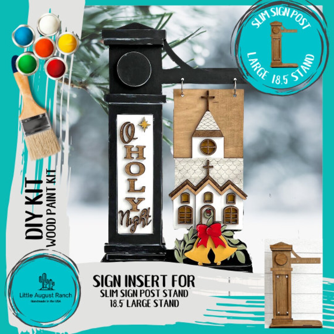 Oh Holy Night Christmas Tree Add-on for Slim Sign Post Holder- DIY Wood ...