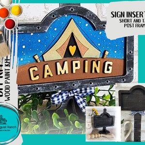 Tent Camping DIY Interchangeable Sign - Drop in Frame - Wood Kit - Etsy