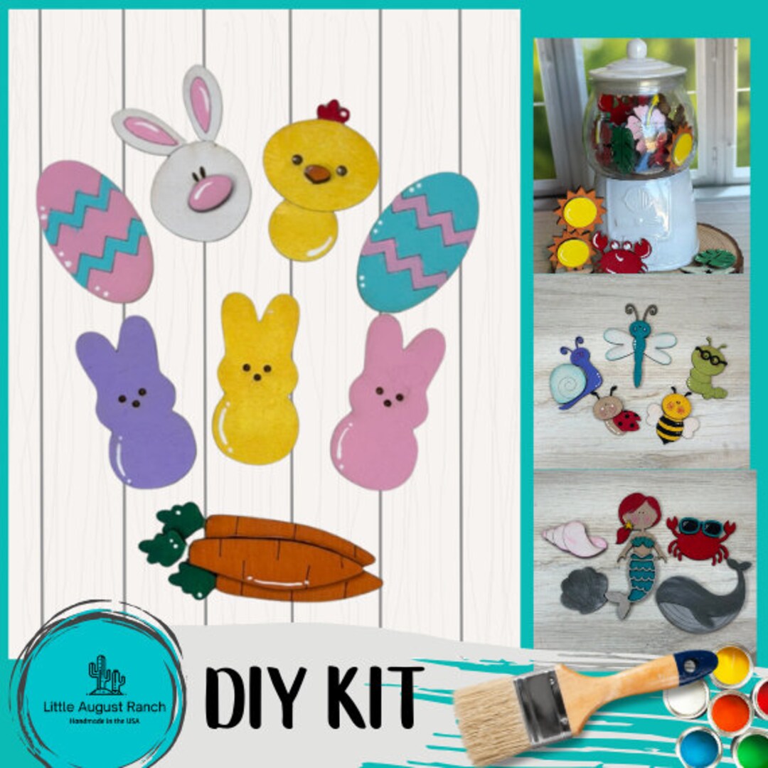 Easter Gumball Machine Filler, DIY Gumball Filler Craft Kit - Wood ...