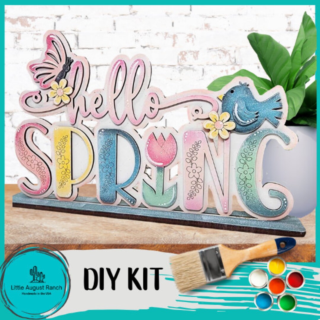 Hello Spring Sign Word Block - DIY Wood Blanks for Painting and ...