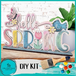 Hello Spring Sign Word Block - DIY Wood Blanks for Painting and ...