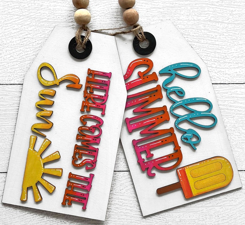 Summer Door Hanger Tag Set - DIY Paint Kit Wood Blank Set - Etsy