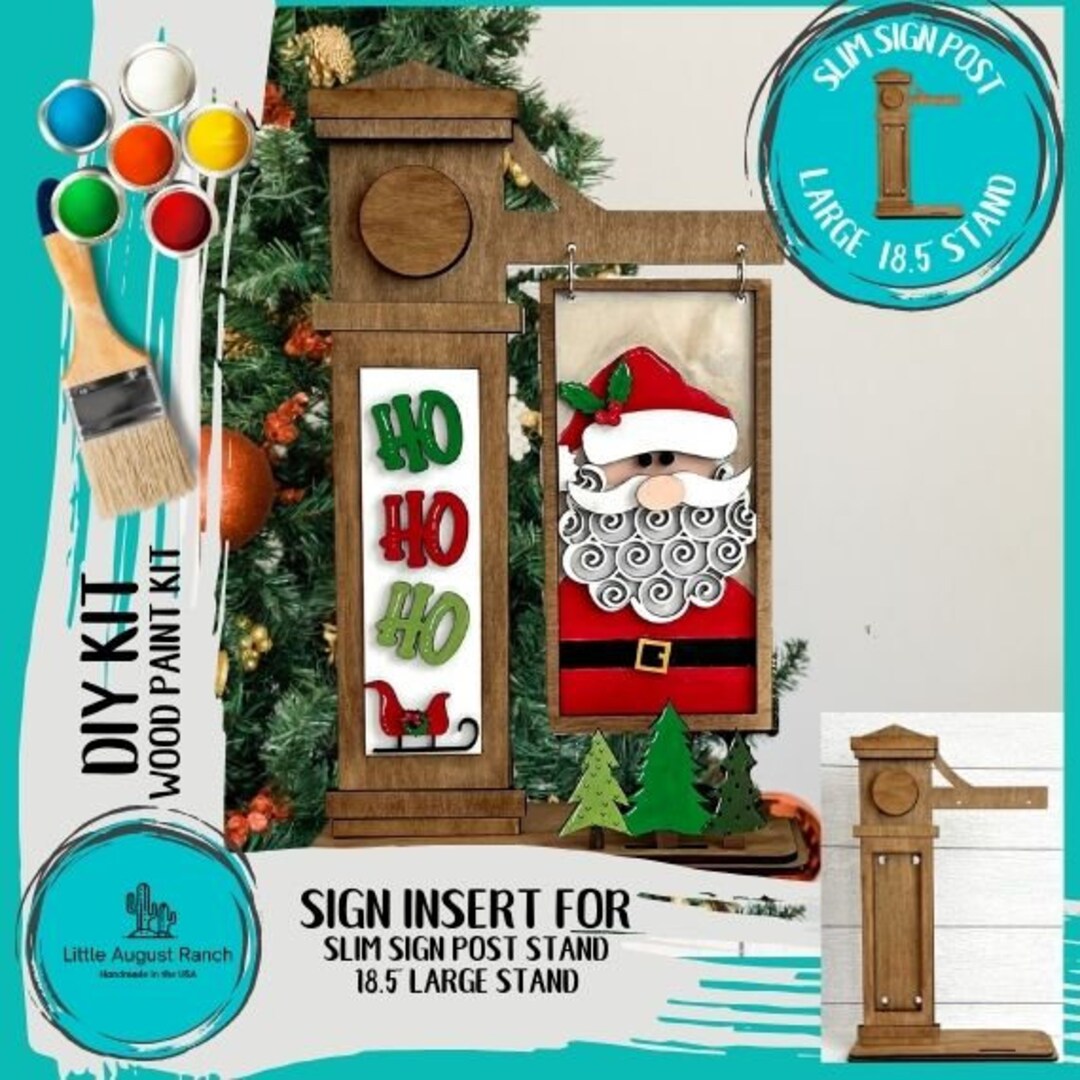 Santa Add-on for Slim Sign Post Holder- DIY Wood Blanks for Crafting ...