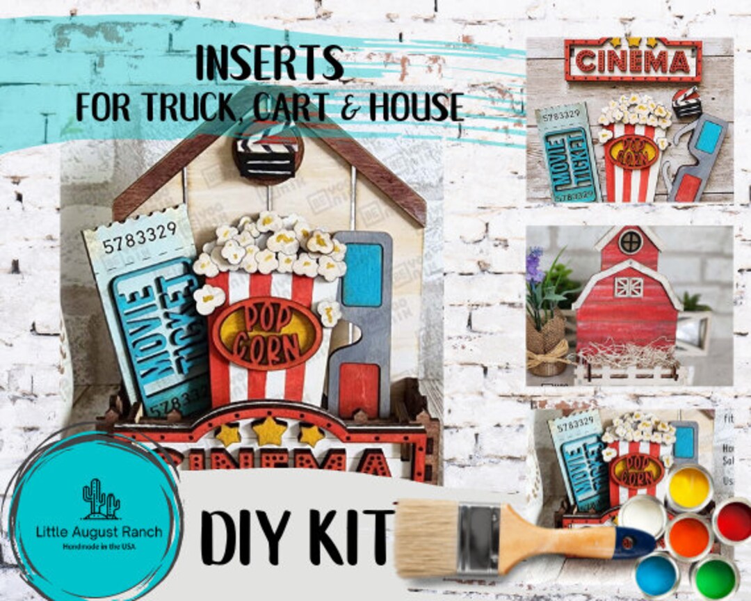 Movie Night Set DIY Wood Kit - Inserts for Interchangeable Pieces ...