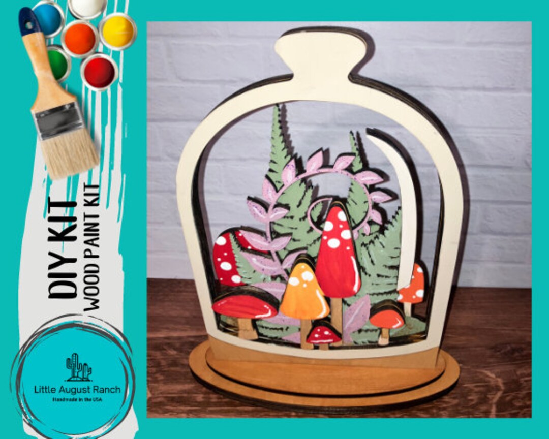 Mushroom Plant Terrarium Laser Cut Wood Kit - Home Decor - Etsy