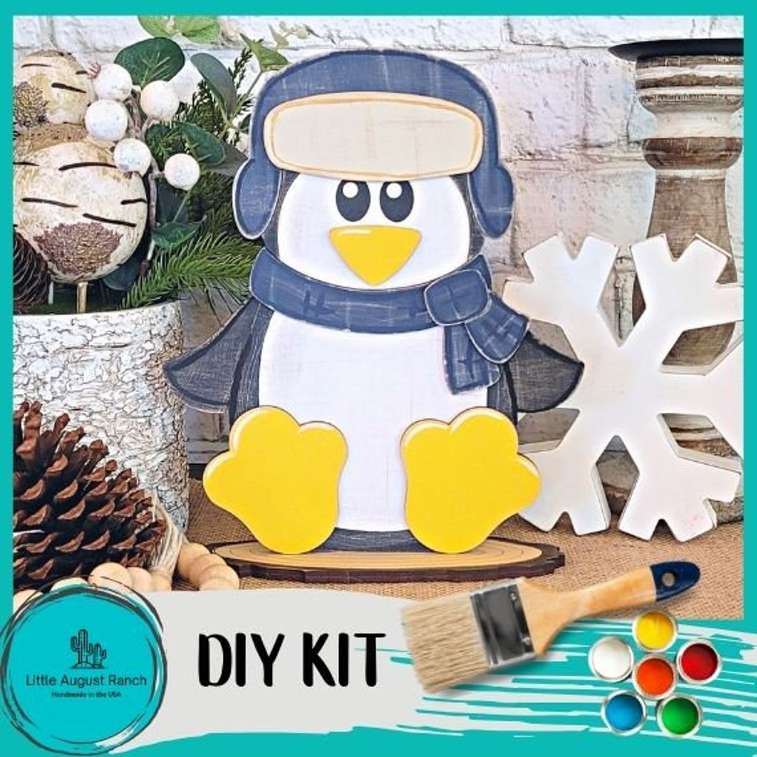 Penguin Winter Friends Shelf Sitter DIY Paint Kit - DIY Wood Blanks to ...
