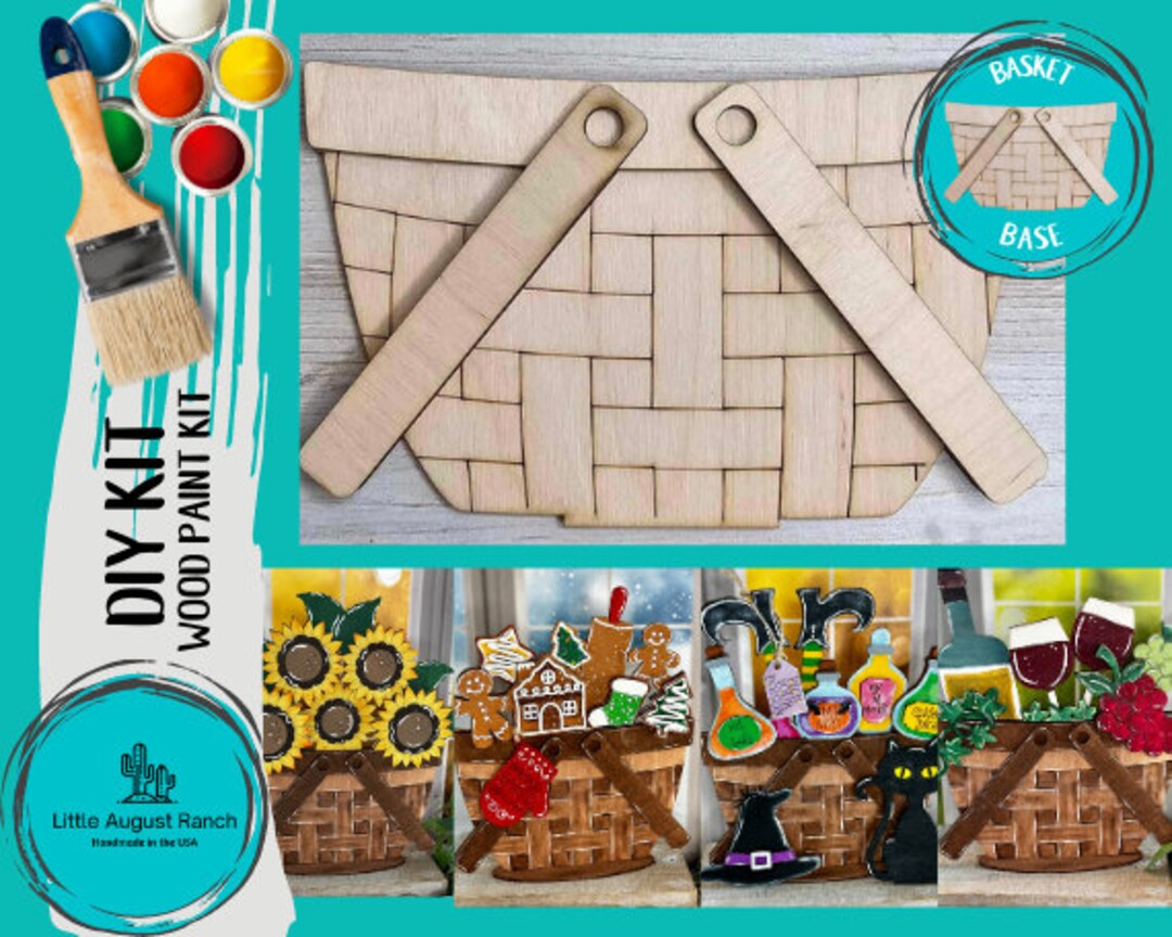 DIY Basket Interchangeable Decor - Wood Blank for Painting - Base Set for Inserts - Etsy