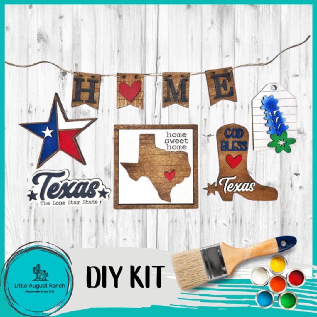Texas Tiered Tray Decor Bundle DIY - State Decor - Texas State Flag ...