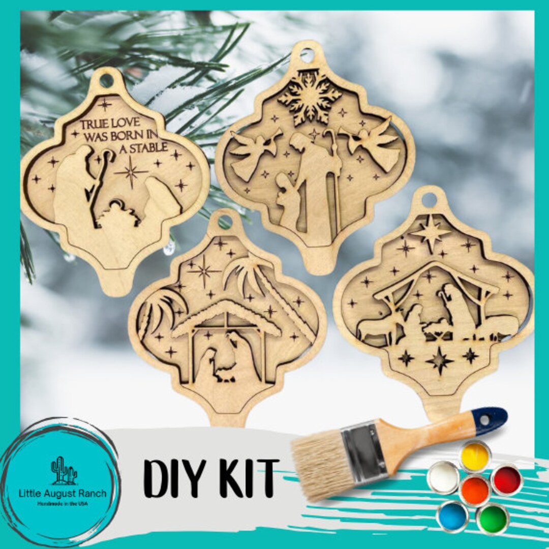 Diy Nativity Christmas Tree Ornament Wood Blanks Christian Christmas Tree Ornaments Etsy