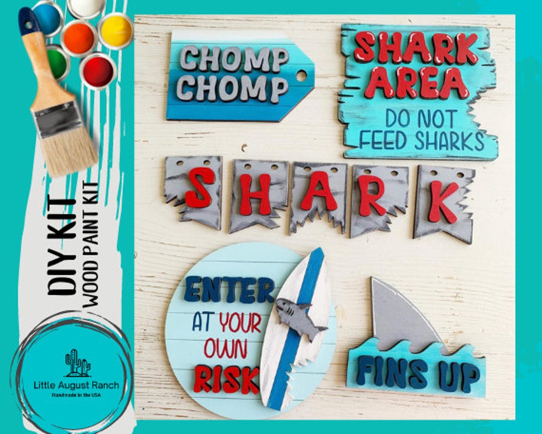 Shark Tiered Tray - Shark Week Themed Tiered Tray - Beach Decor - Fins ...