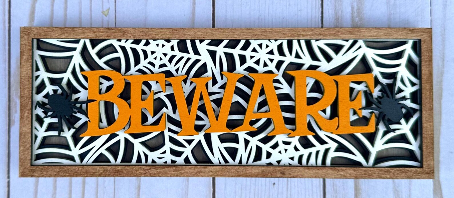 Beware Halloween Spider Chunky Sign DIY Kit - Paint Kit Wall Hanging ...