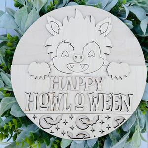 Werewolf Halloween Door Hanger DIY Kit - Paint Kit Wall Hanging - Paint ...