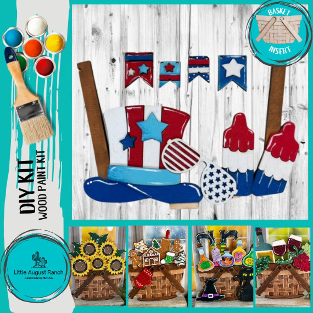 DIY Fourth of July Insert for Interchangeable Basket Decor - Wood Blank ...