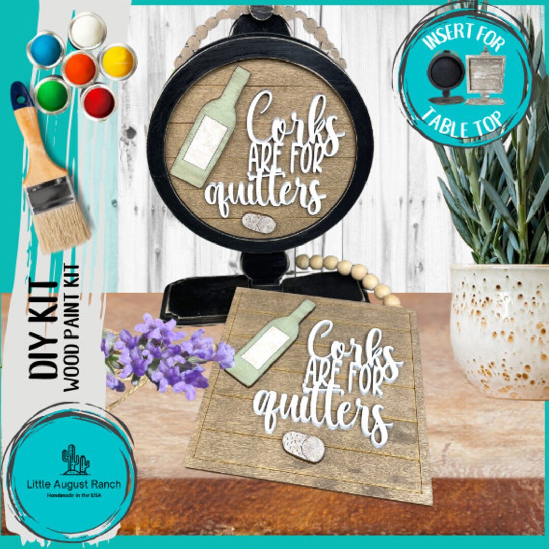 Wine DIY Tabletop Round/square Sign Holder - Wood Blanks for Painting ...