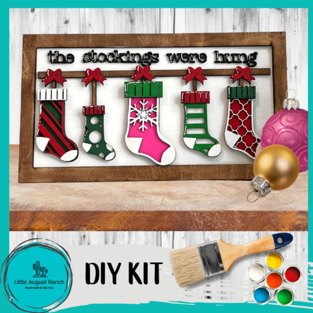 The Stockings Were Hung Framed Sign - DIY Wood Blank Paint and Craft ...