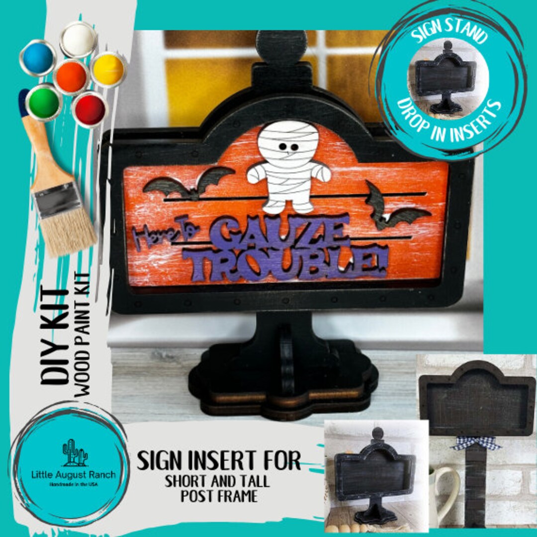 Hallowen Mummy DIY Interchangeable Sign - Drop in Frame - Wood Kit - Etsy