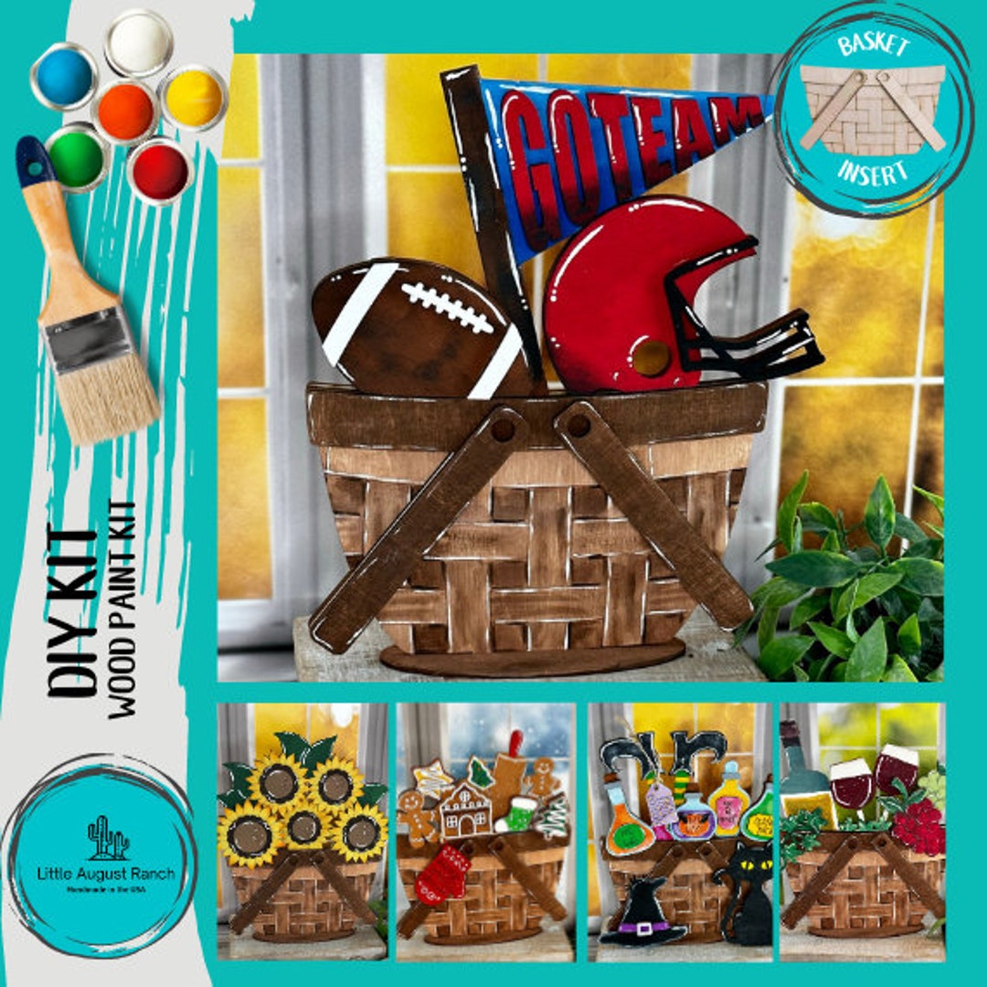 DIY Football Basket Insert for Interchangeable Basket Decor - Wood Blank for Painting - Inserts ...