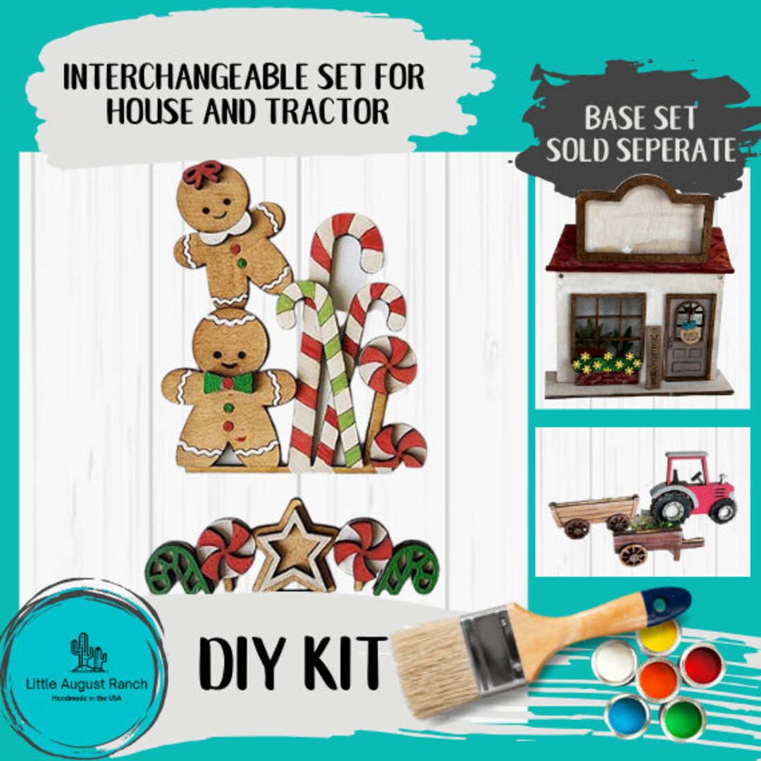 Gingerbread DIY Interchangeable Add-ons for House and Tractor - Wood ...