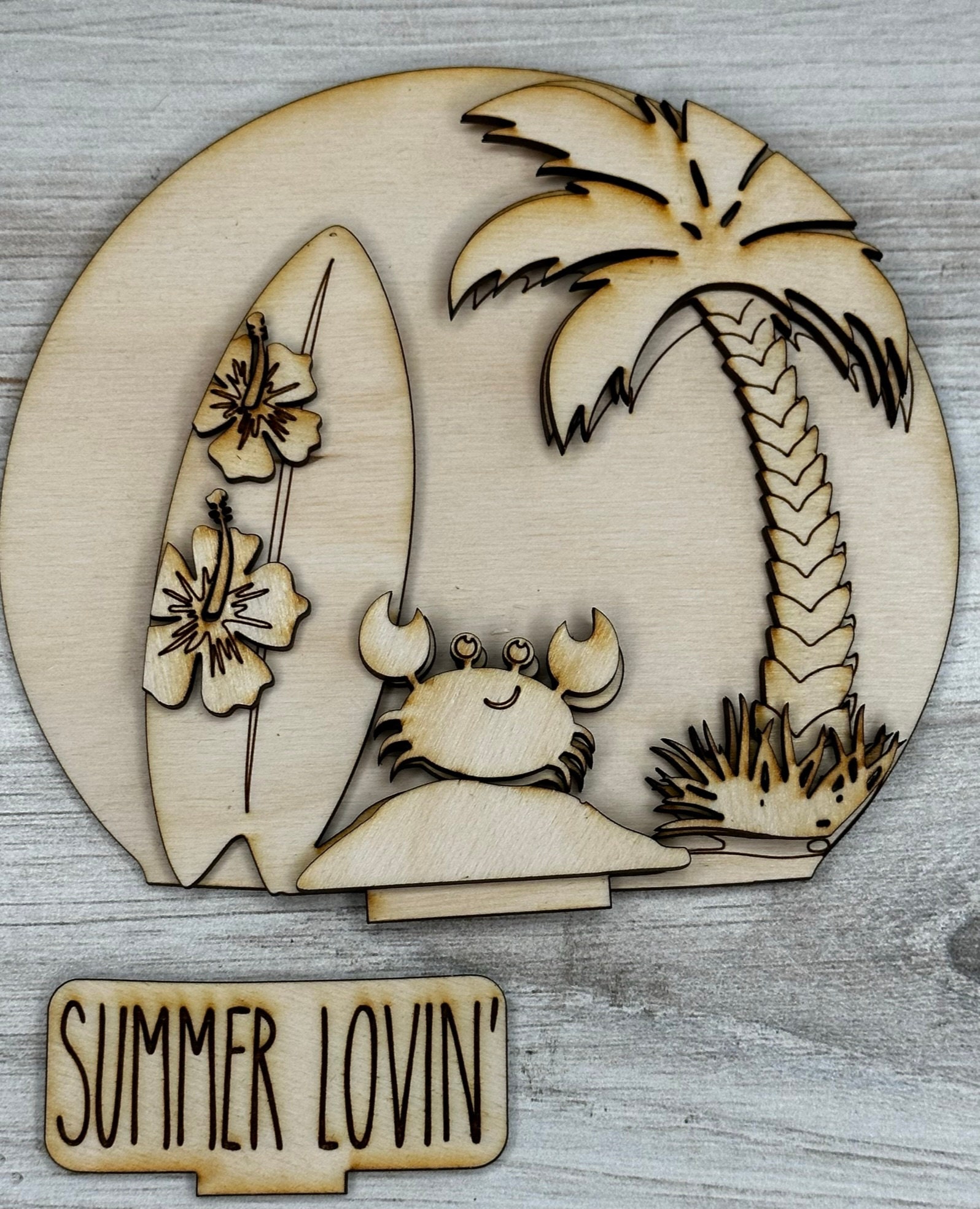 Beach Insert for Snow Globe DIY Interchangeable Decor Inserts - Wood ...