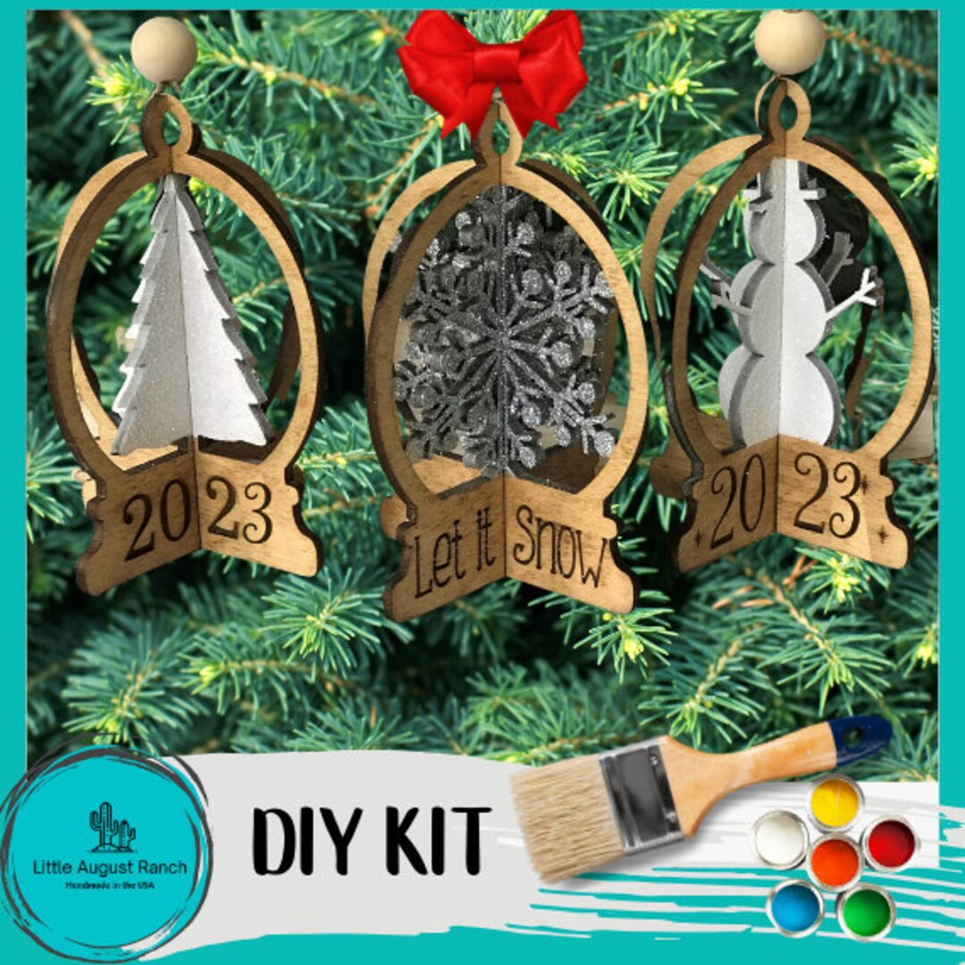 DIY 3D Christmas Ornament Snowglobe- DIY Wood Blanks to Paint and Craft ...