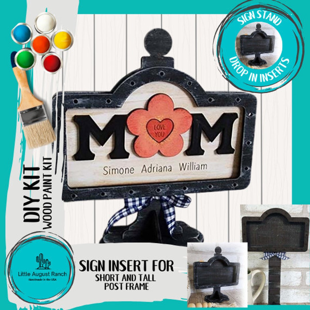 Mom Personalized Option DIY Interchangeable Sign - Drop in Frame - Wood ...