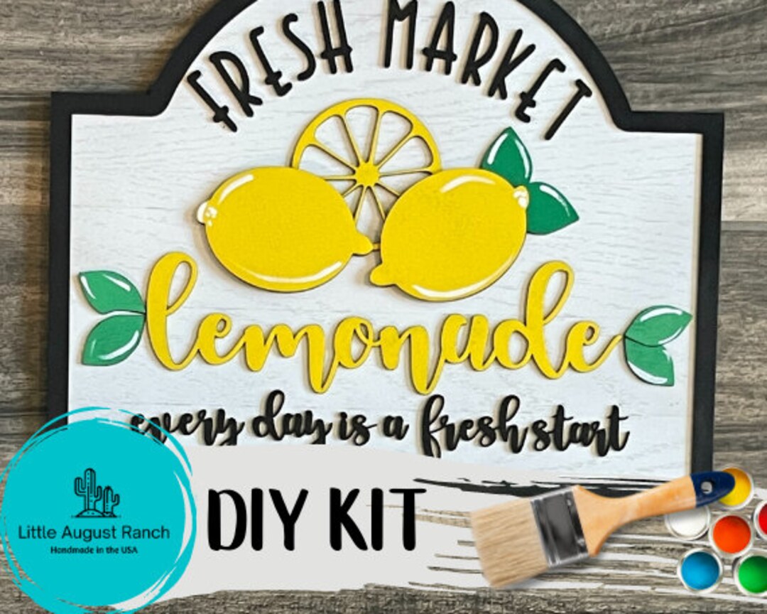 Lemon Decor - Farm Fresh Lemon Sign - Summer Door Hanger DIY Kit ...