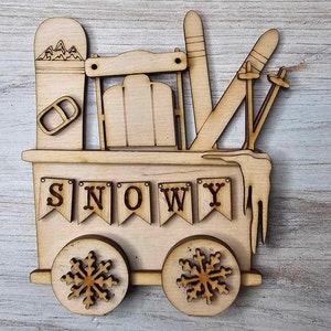 Winter Train Set - Wood Blanks for Crafting and Painting - Etsy
