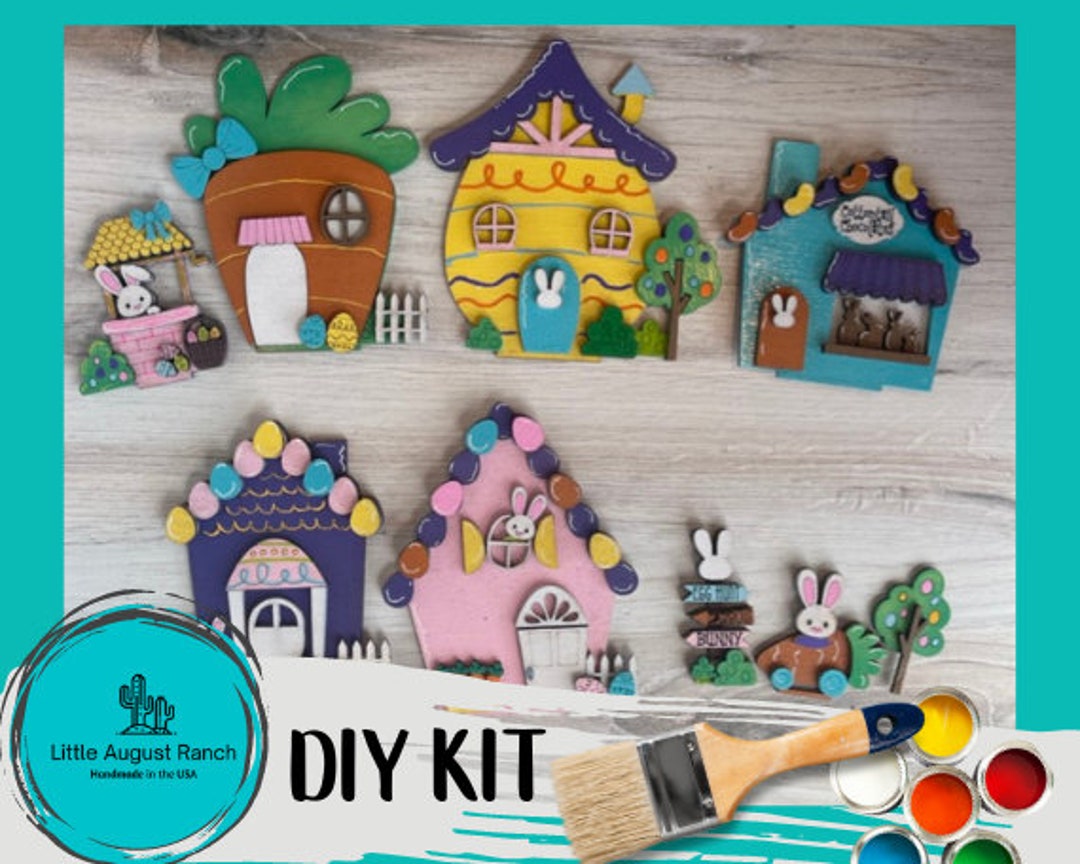 DIY Easter Standing Houses - Peter Cottontail Village - Easter Wood ...