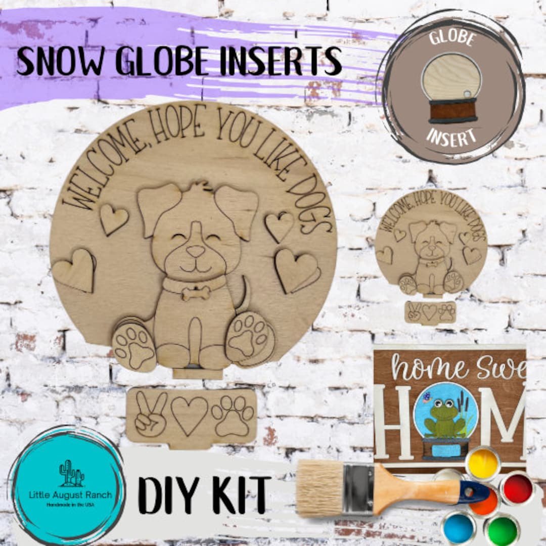 Dog Insert for Snow Globe DIY Interchangeable Decor Inserts - Wood ...