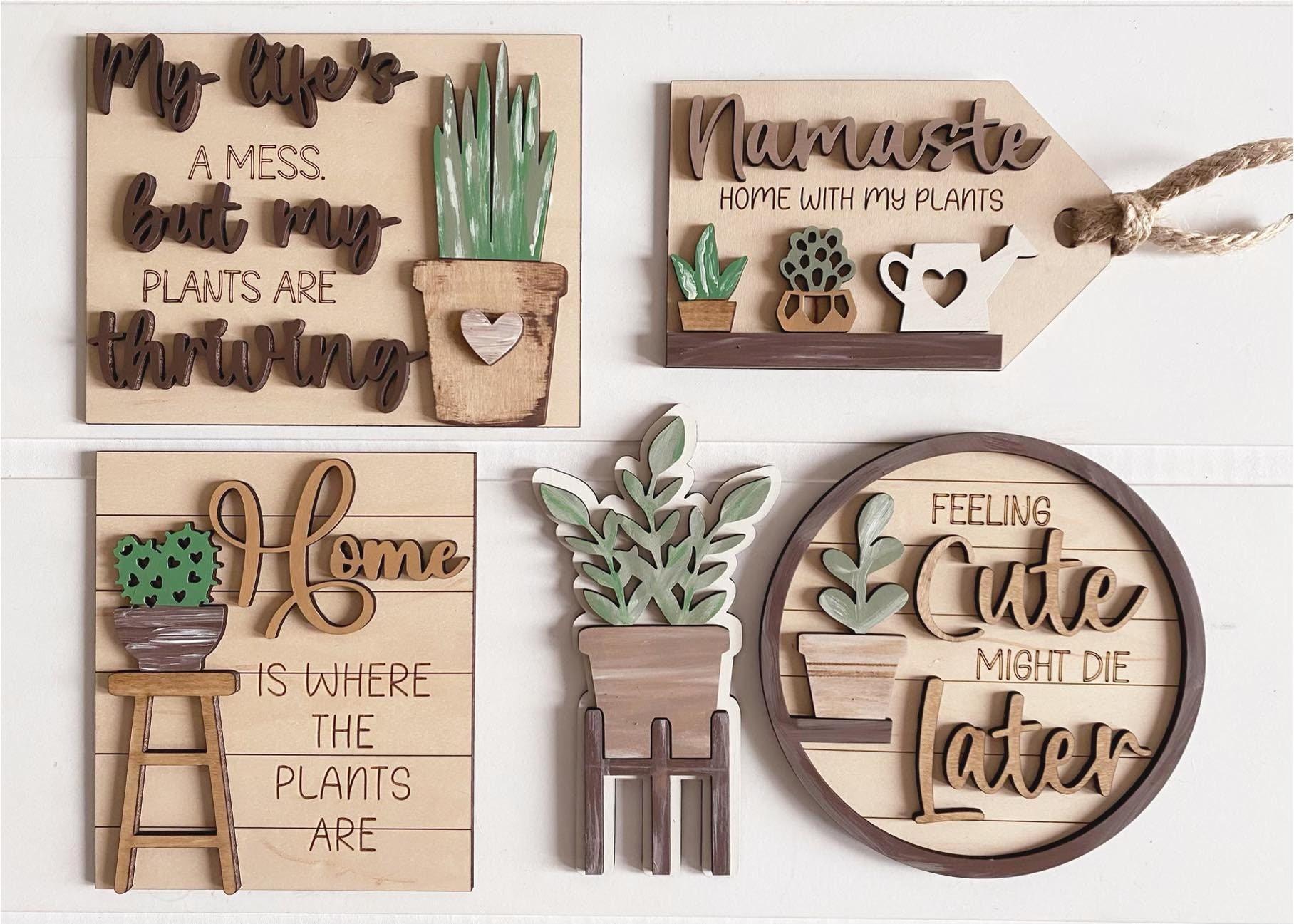 Plant Life Tiered Tray Decor Bundle DIY -wood Blanks to Paint and Craft ...