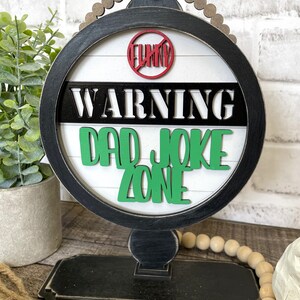 Dad Joke Tabletop Round Sign Holder - Wood Blanks for Painting and ...