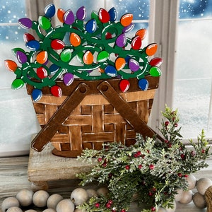 DIY Christmas Lights Basket Insert for Interchangeable Basket Decor ...