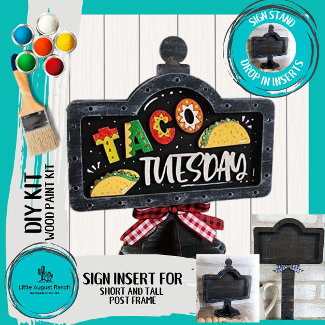 Taco Tuesday Sign Insert - DIY Interchangeable Sign - Drop in Frame ...