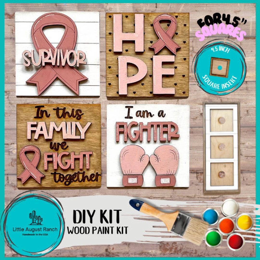 Cancer Survivor Square DIY Tiles for 4.5" Frame - Wood Blanks to Paint ...